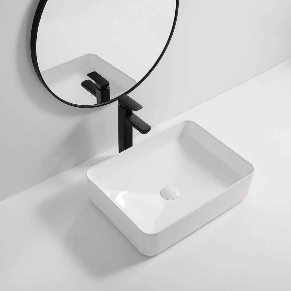 Erga Madalyn, umyvadlo na desku 500x370x135 mm, bílá lesklá, ERG-V03-9674-WH