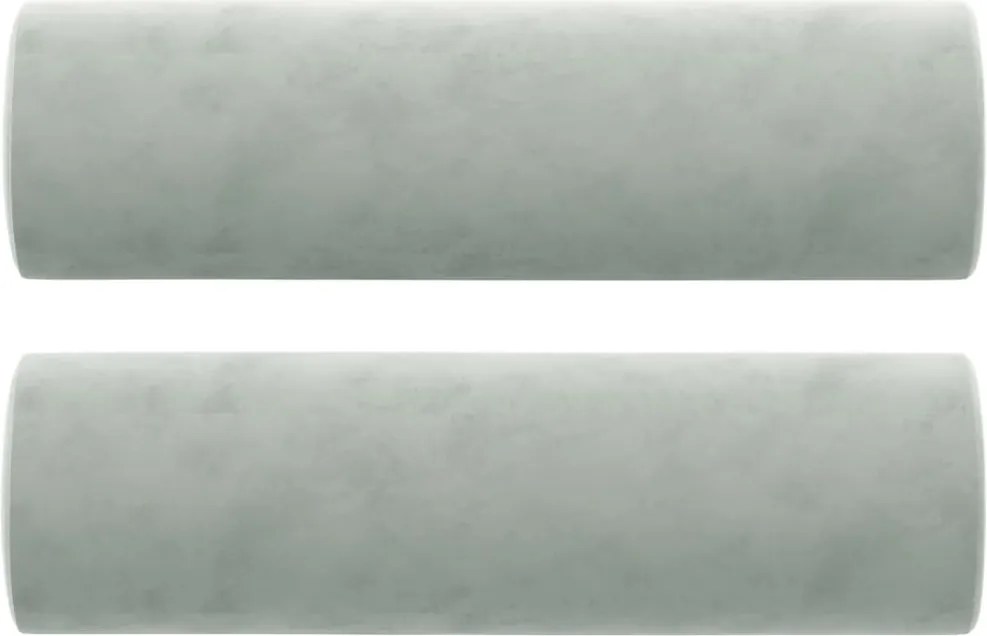2místná pohovka s polštáři světle šedá 140 cm samet 3200881