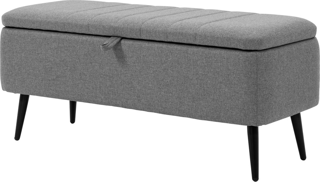 HOMCOM Úložná Lavice s Polstrovaným Sedadlem, Ottoman s Ocelovými Nohami, Úložný Truhlicový Stolek do Obývacího Pokoje, Ložnice nebo Chodby 102 x 40 x