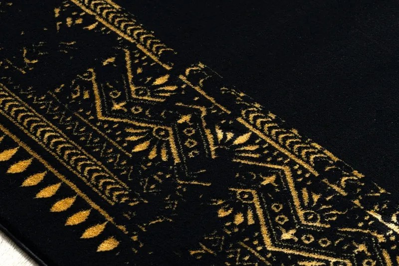 Dywany Łuszczów, AKCE: 200x290 cm Kusový koberec Gloss 408C 86 glamour black/gold, černá, chodba / předsíň