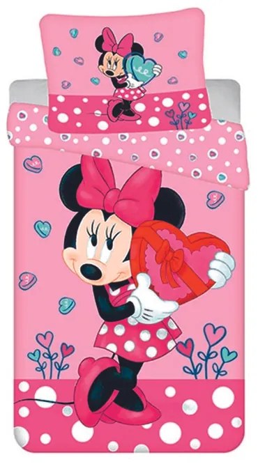 Dětské ložní povlečení Minnie Hearts 03 70 x 90 + 140 x 200 cm, český výrobce Tibex