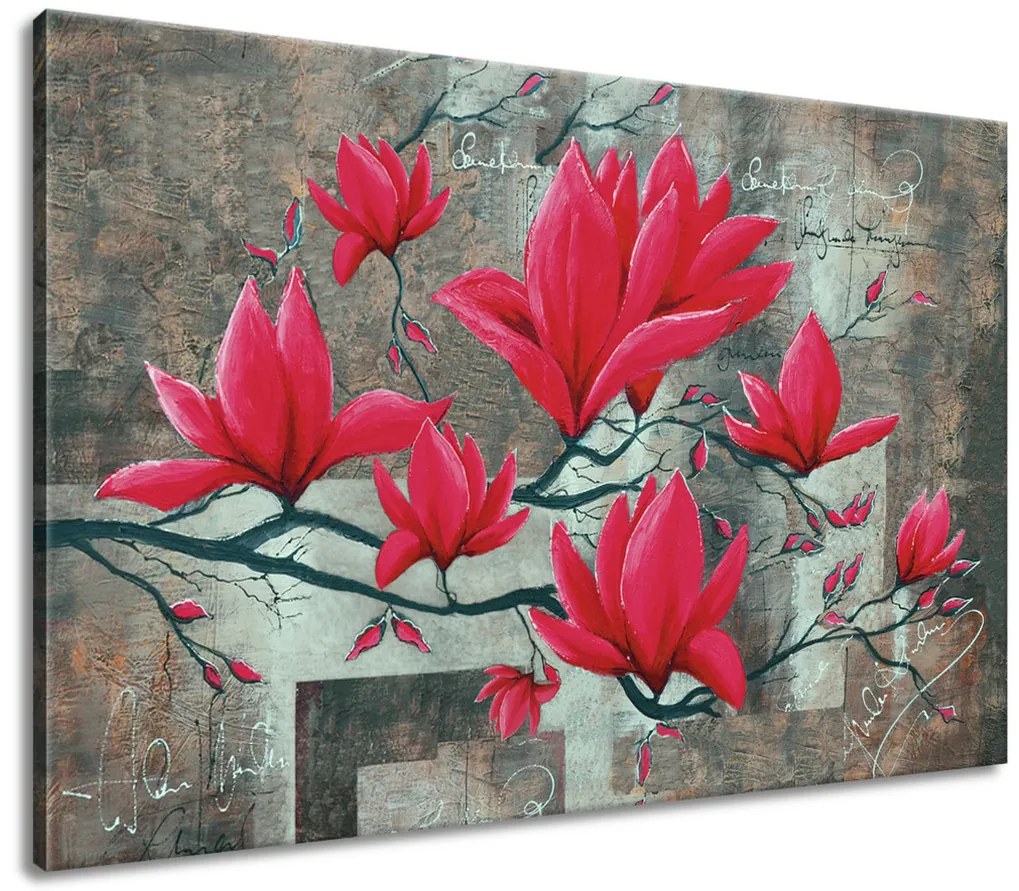 Gario Ručně malovaný obraz Magnolie na stěně Rozměry: 70 x 100 cm