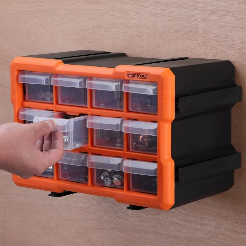 Organizér Damir s 12 přihrádkami černý/oranžový