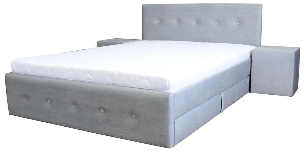 AMI nábytek Čalouněná postel C2 160x200cm + zásuvky + skřínky