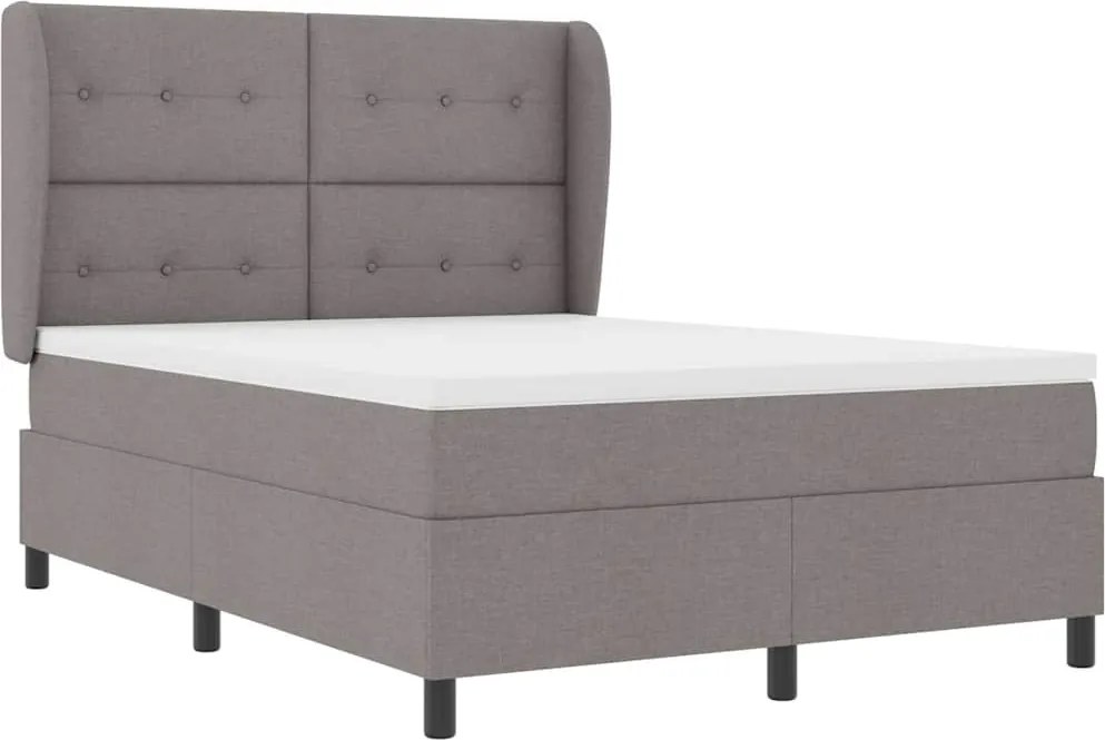 Postel s boxspringem s čelo Taupe 140 x 190 cm textil 3340561