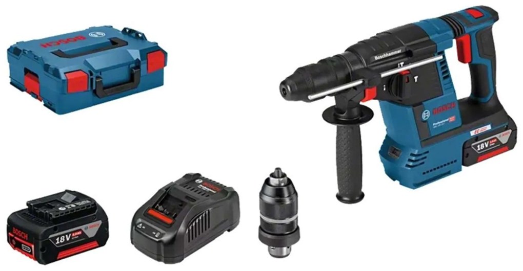 Bosch - 18V AKU vrtací kladivo GBH 18V-26F, 2x aku 5,0 Ah Li-Ion, nabíječka 0611910007