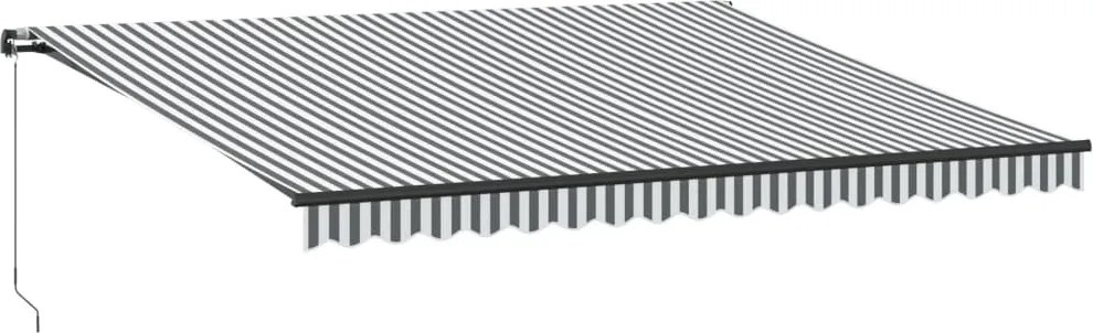 Ručně zatahovací markýza s LED antracitová a bílá 450 x 350 cm 3215813