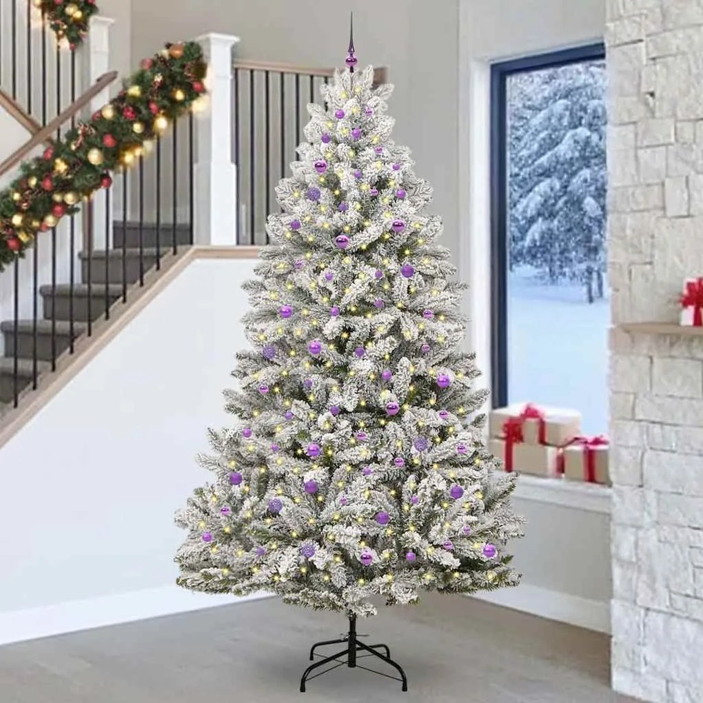 Umělý vánoční stromeček 270 cm 300 LED Teplá bílá PVC a ocel 3395781