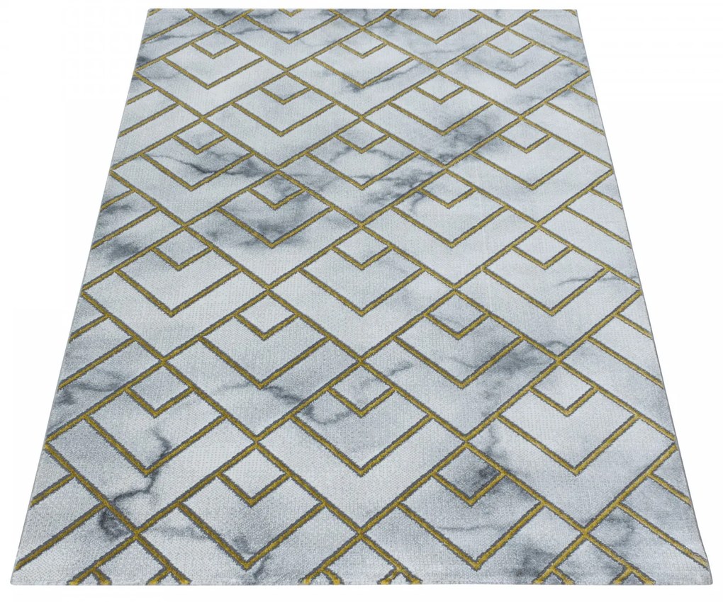 Ayyildiz, Kusový koberec Naxos 3813 gold, 140x200, šedá, obývací pokoj
