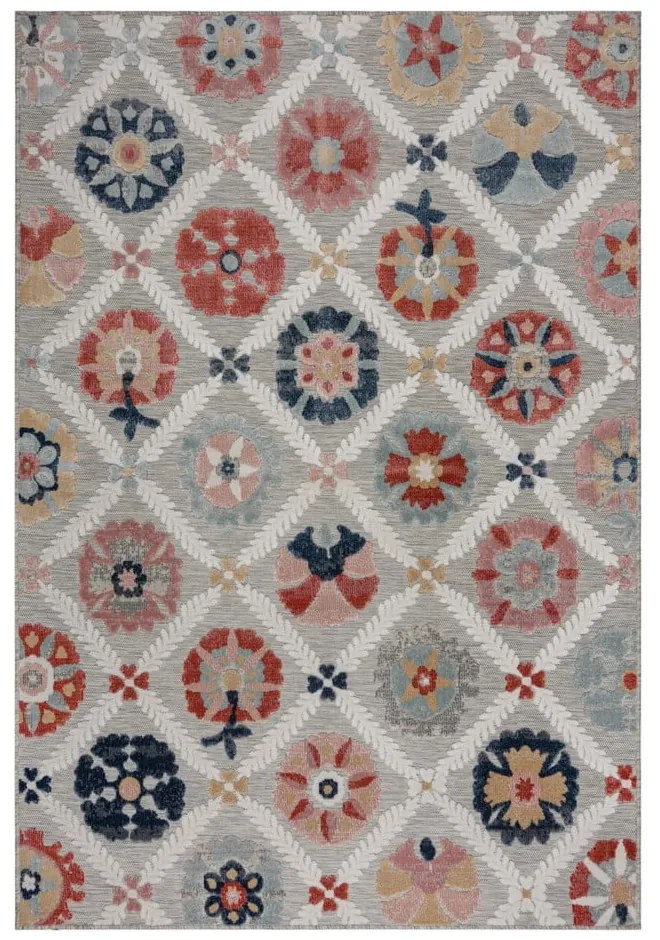 Šedý venkovní koberec 170x120 cm Flora - Flair Rugs