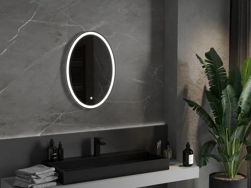 Mexen Elz osvětlené koupelnové zrcadlo 50 x 70 cm, LED 6000K, proti zamlžení - 9802-050-070-611-00
