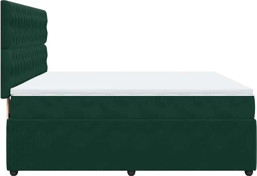 Box spring postel s matrací tmavě zelená 180x200 cm samet 3294715