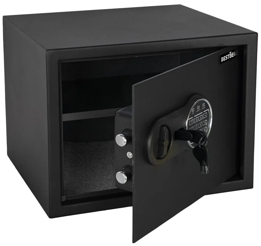 Digitální trezor BestBerg BBSB-2C / 30 x 38 x 30 cm / černá