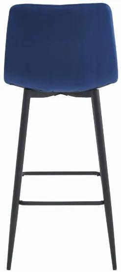 Sametová barová židle Bari modrá