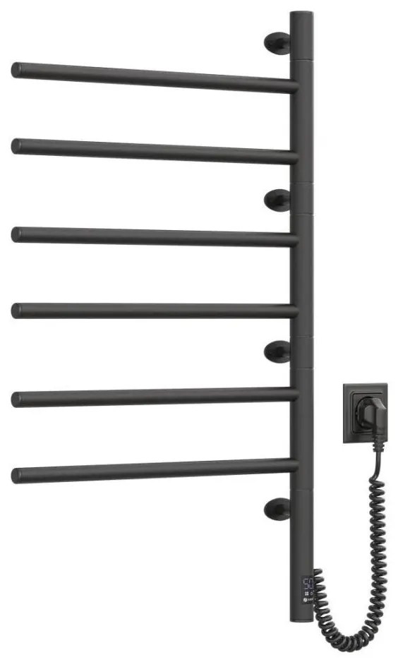 Navin Elektrický otočný sušák na ručníky s term. ARABESQUE 196W/230V 81,8cm IP44 černá 12-223033-4880