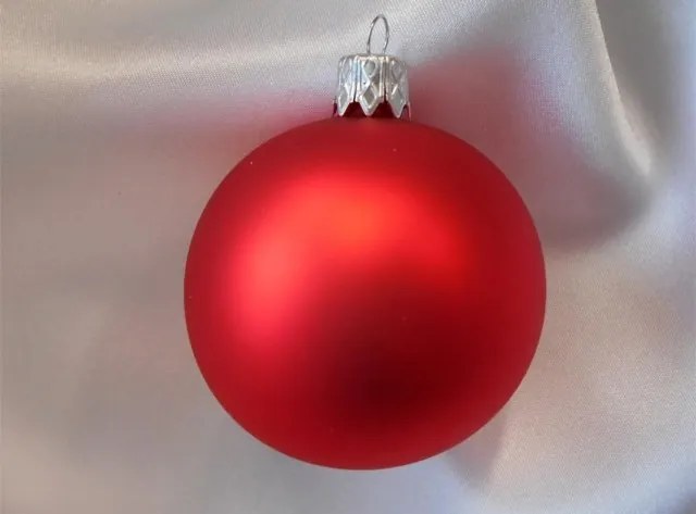 Velká vánoční koule 4 ks - červená matná