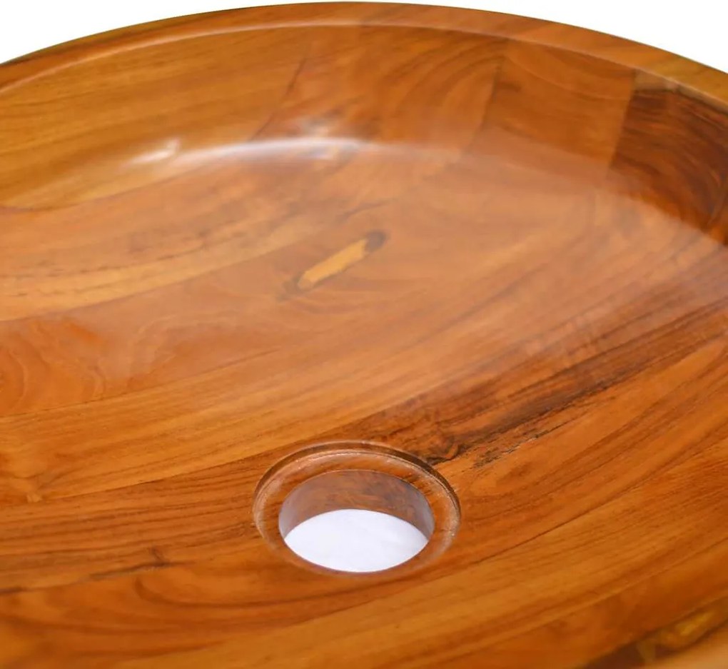 Umyvadlo masivní teak Φ40 x 10 cm 326159