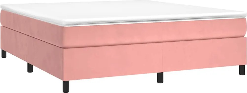 Rám postele s boxspringem růžový 160 x 200 cm samet 3121131
