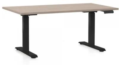 Výškově nastavitelný stůl OfficeTech C, 140 x 80 cm, černá podnož