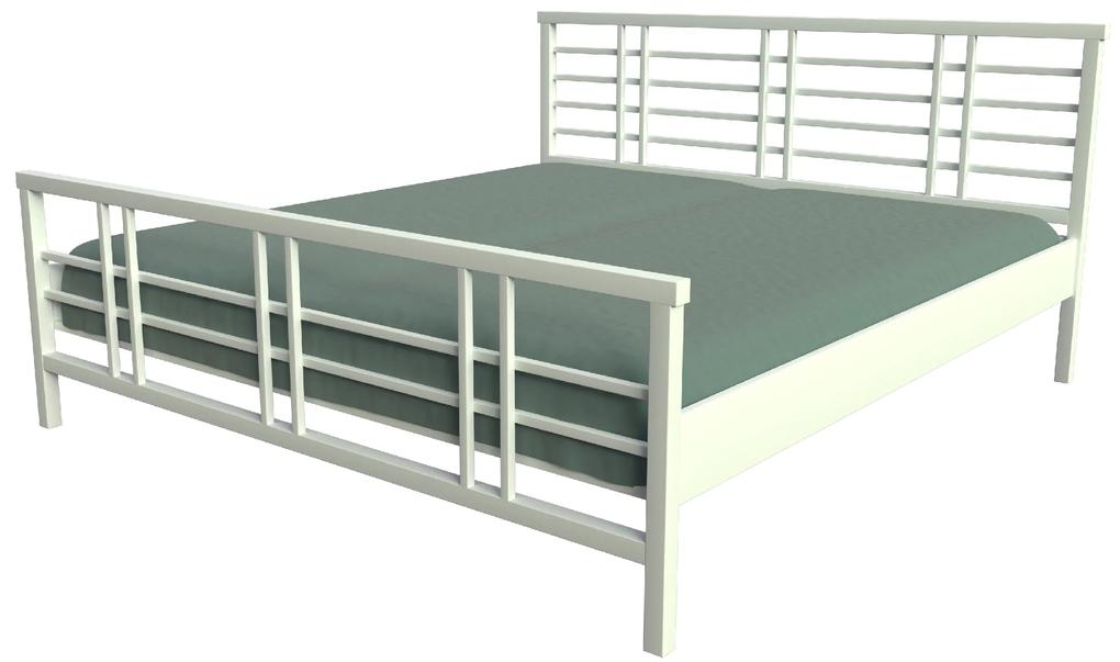 Nábytek ATIKA s.r.o. Kovová postel BARS Povrchová úprava: bílá, Rozměr: 120 x 200 cm
