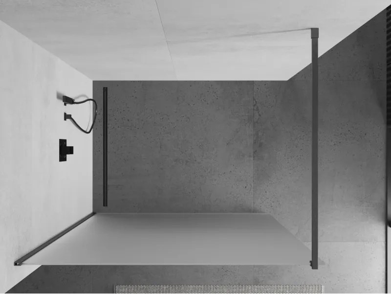 Mexen Kioto, sprchová zástěna Walk-In 70 x 200 cm, 8mm sklo námraza, grafitový profil, 800-070-101-66-30