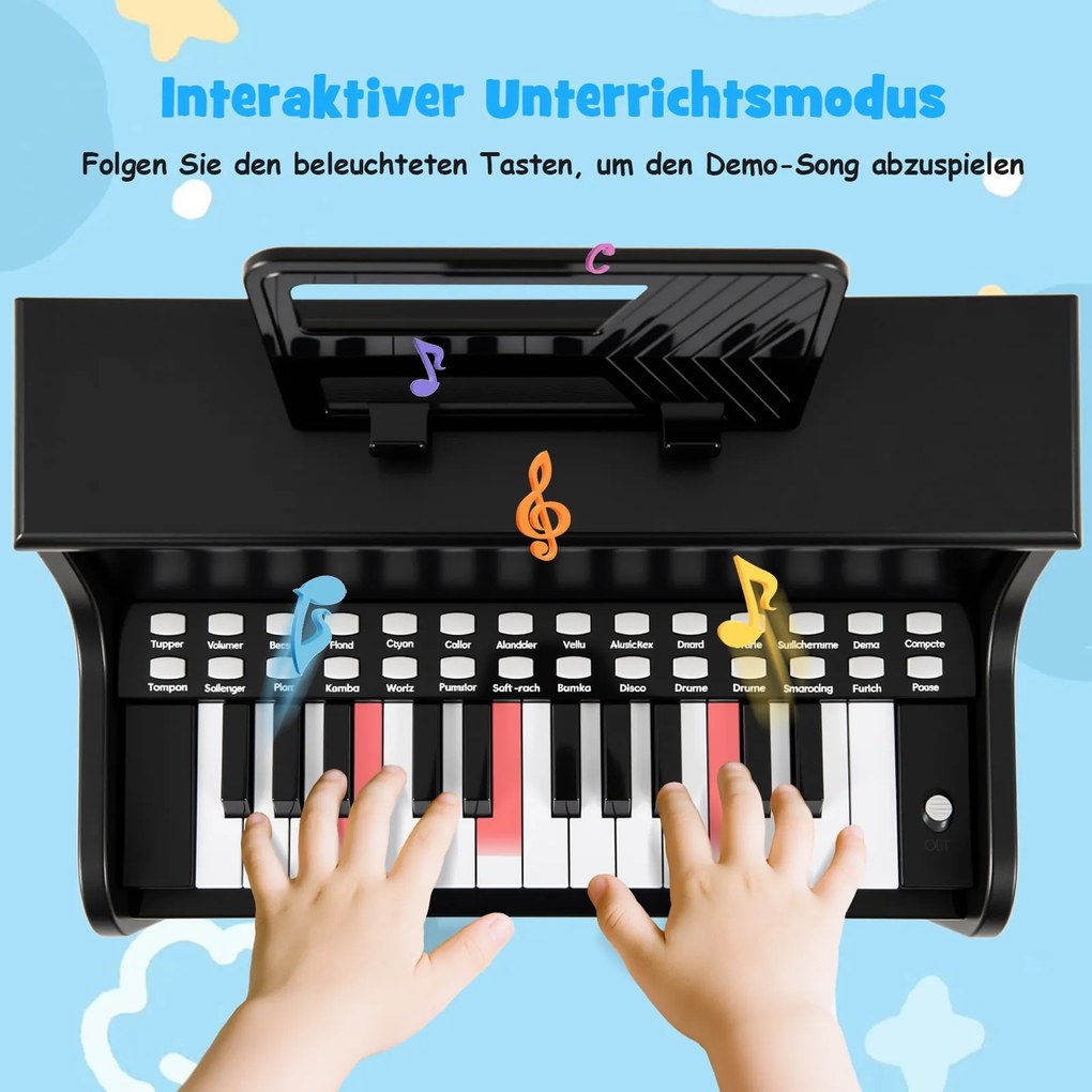 Costway 25 Keys Mini Digital Piano se stoličkou Dětské piano