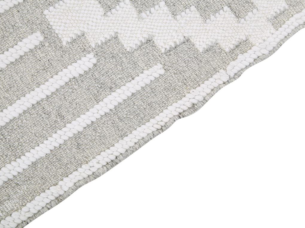 Venkovní koberec 140 x 200 cm šedý/bílý TABIAT Beliani