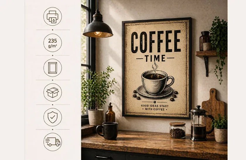 Coffee time - obraz - Káva a dobré nápady 06 - A2 – 420 × 594 mm - 499 Kč
