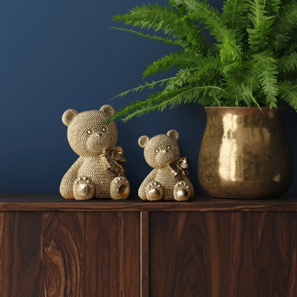 DEKORAČNÍ SOŠKA BEAR 6X8 CM ŠAMPAŇSKÁ