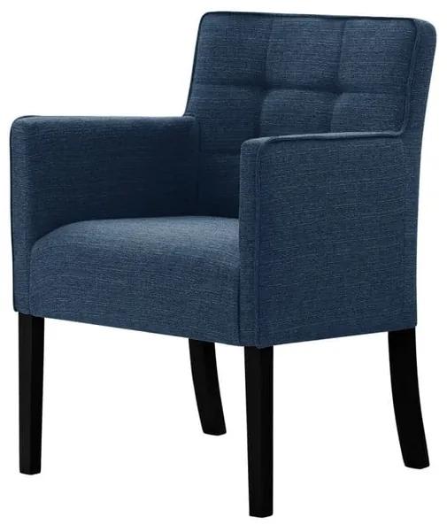 Modrá židle s černými nohami z bukového dřeva Ted Lapidus Maison Freesia