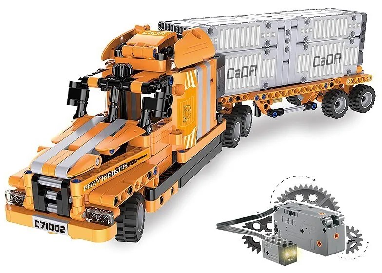 HračkyZaDobréKačky Stavebnice technic R/C kamion, jeřáb, vysokozdvižný vozík 10v1