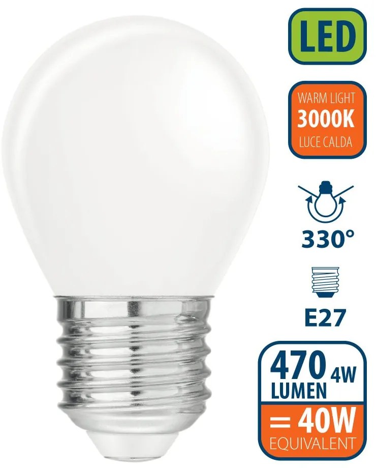 VELAMP OPAL FILAMENT žárovka 4W, E27, 3000K