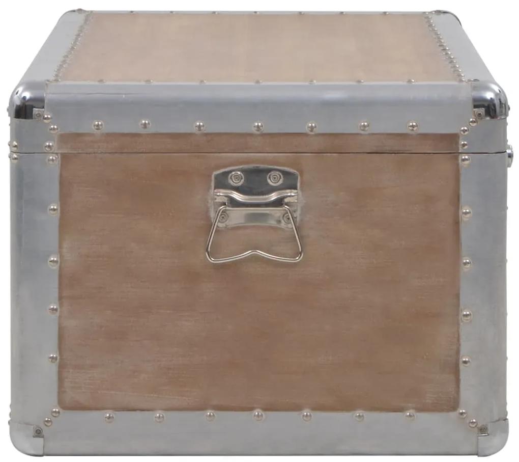 Úložný box z masivního jedlového dřeva 91 x 52 x 40 cm hnědý - Default Title