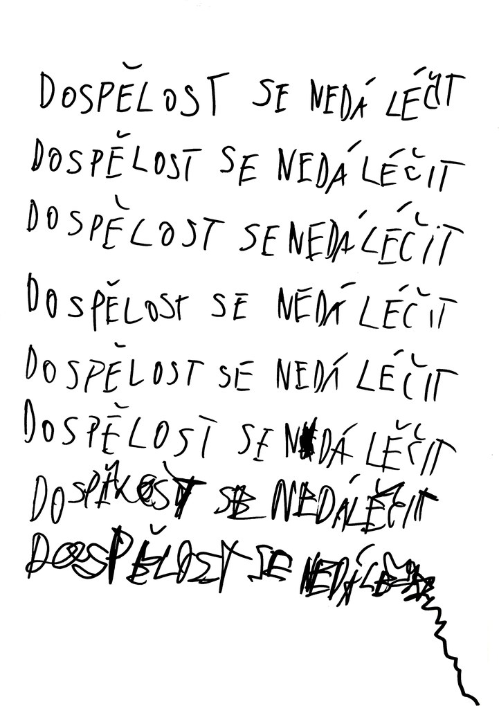 Honza Doležal / Zápisky umělce | Dospělost se nedá léčit Rám: Bílý, Velikost: 50 x 50 cm