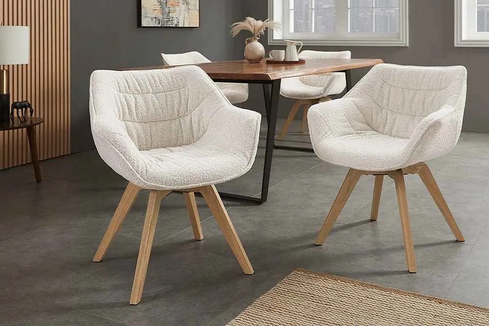 Designová otočná židle Kiara béžová