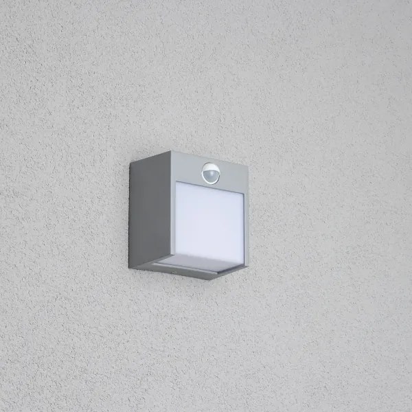 Brilagi -LED Venkovní nástěnné svítidlo se senzorem TERNI LED/12W/230V šedá IP44
