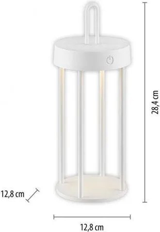 LD 19300-16 ANSELM LED stolní lampa na baterie bílá 28cm dotykový stmívač IP44 zahradní svítidlo 2700K - JUST LIGHT