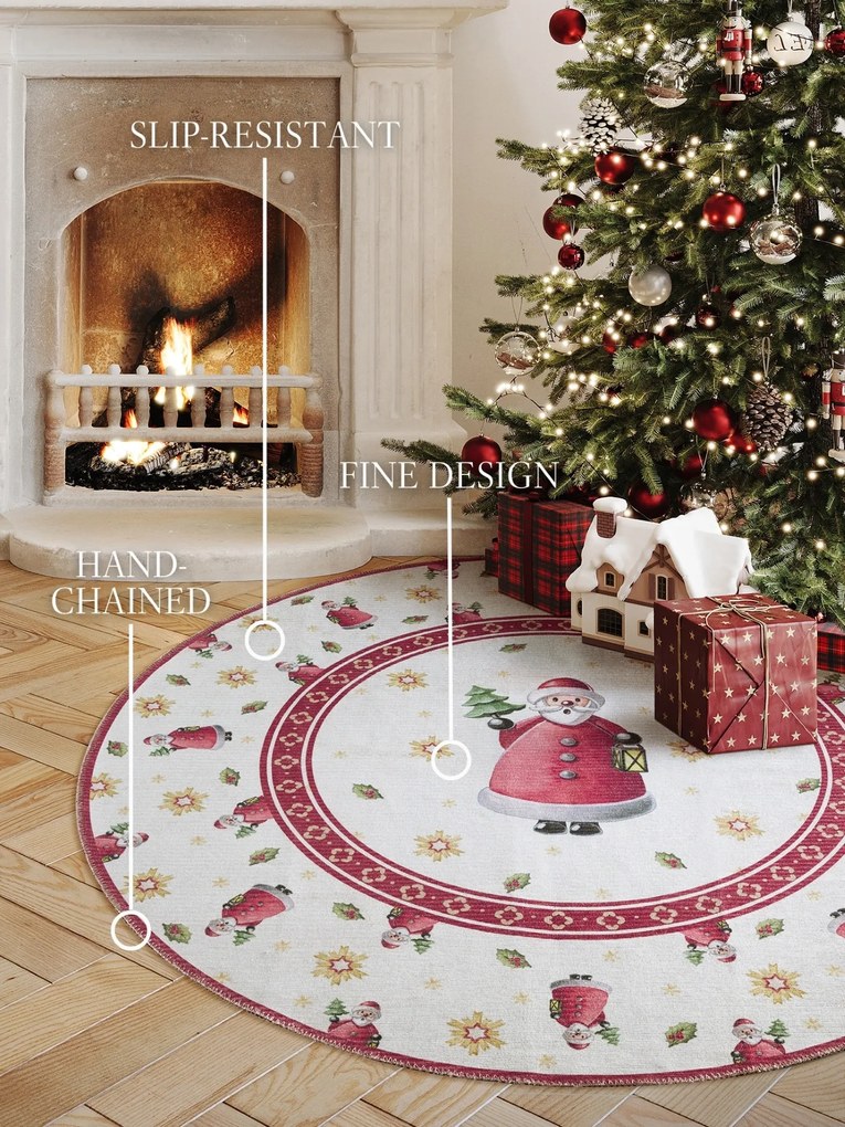 Villeroy & Boch Kusový koberec Toy's delight 106273 Cream, Red kruh, 160x160 (průměr) kruh, červená, obývací pokoj