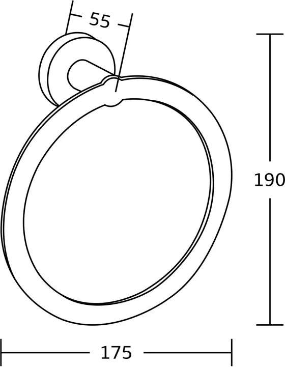 Mexen příslušenství, TIBER držák na ručníky Ring, chrom, 7050532-00