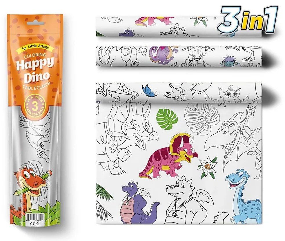 Pexi Malovací ubrusy 3 ks - Šťastní Dinosauři (Happy Dino)