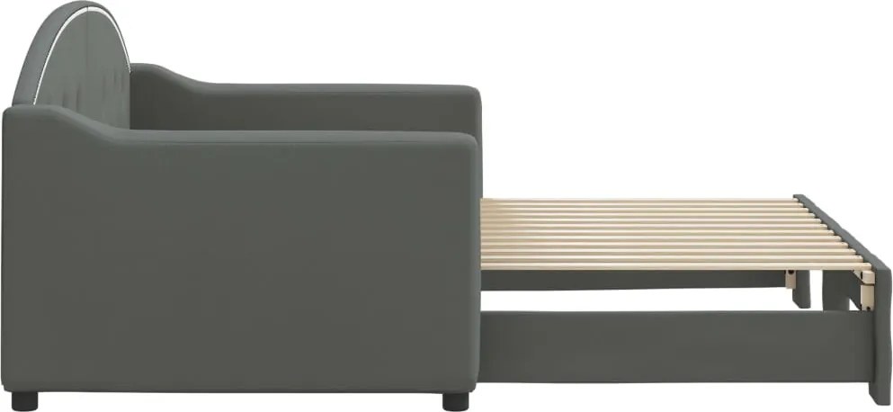 Válenda s přistýlkou tmavě šedá 80 x 200 cm textil 3197526