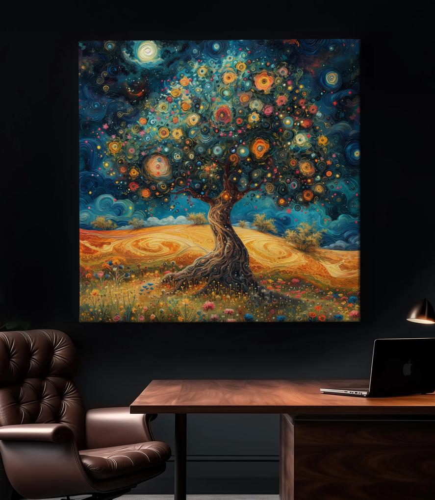 Obraz na plátně - Strom života Gogh vesmírný FeelHappy.cz Velikost obrazu: 80 x 80 cm