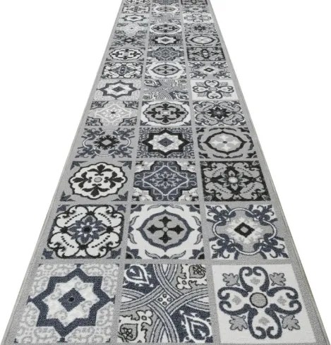 Protiskluzový běhoun Patchwork - šedý