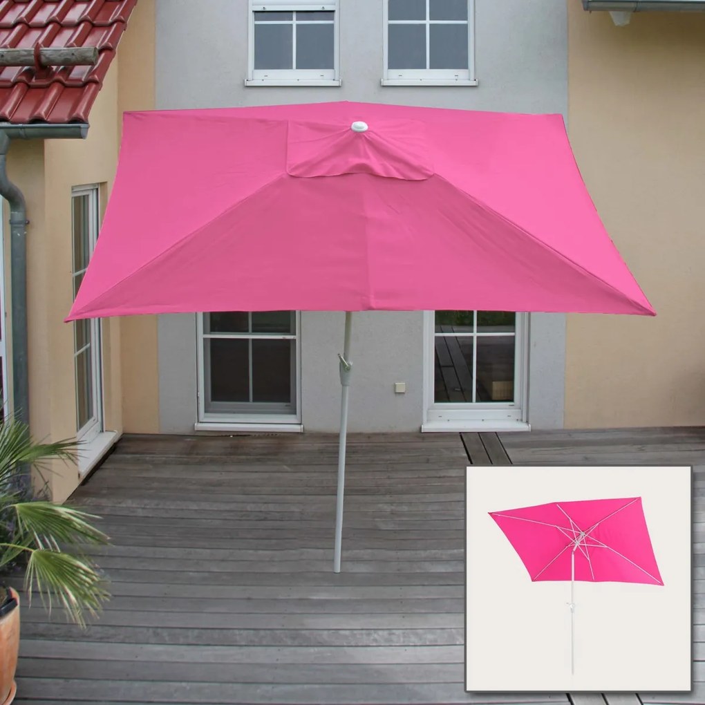 Slunečník N23 2x3m polyester/hliník - růžová