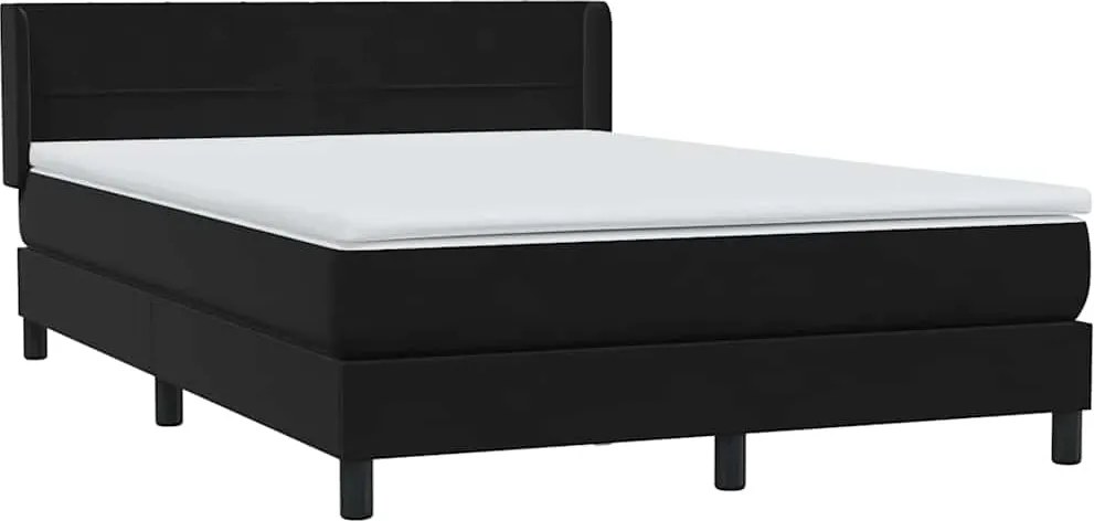 Box spring postel s matrací černá 160x210 cm samet 3318119