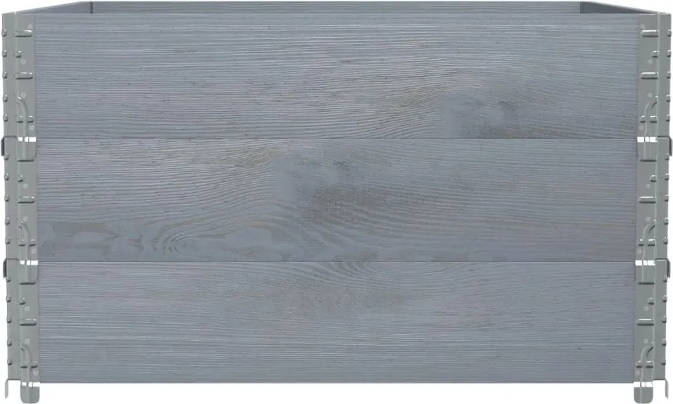 Zahradní truhlík šedý 100 x 100 cm masivní borové dřevo 3295433