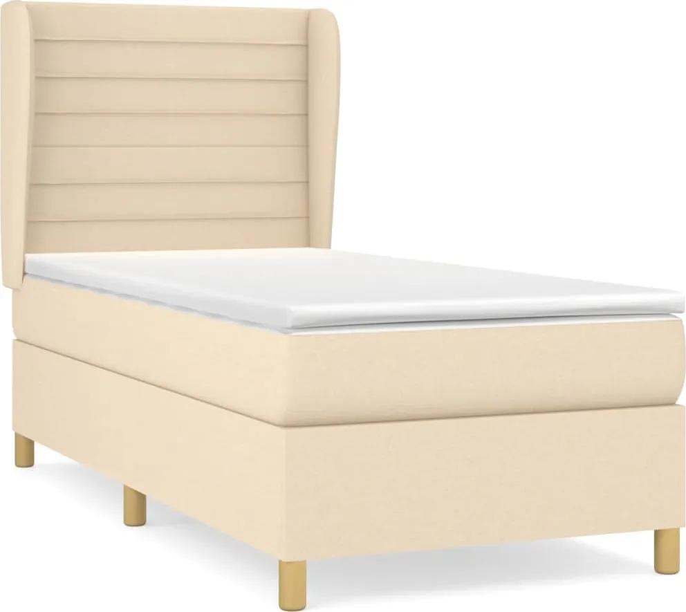vidaXL Box spring postel s matrací 80 x 200 cm textil [3128562] Barva: krémová