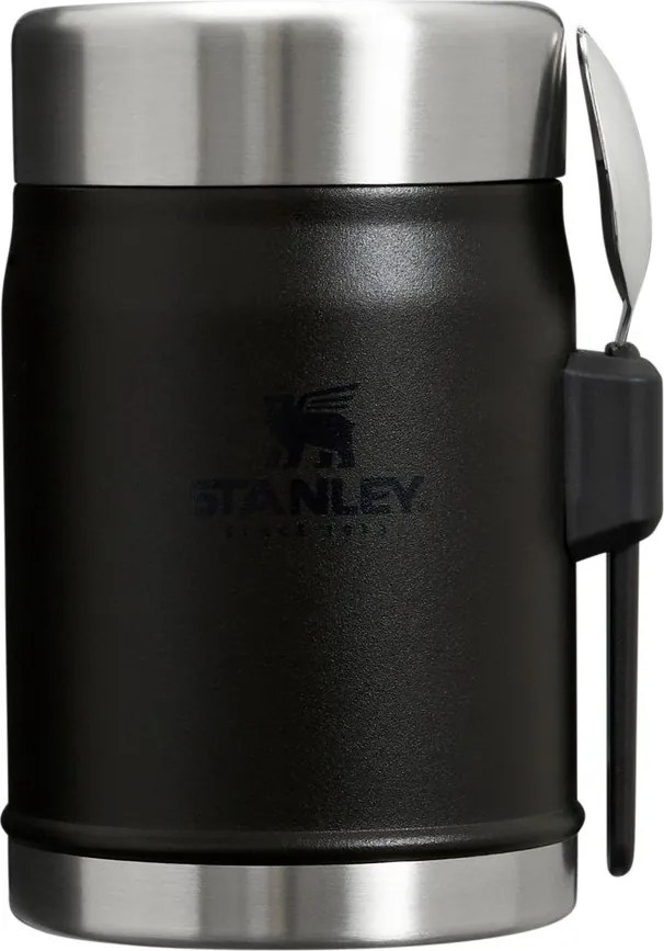 Matně černá termoska na jídlo z nerezové oceli 400 ml Legendary Food Jar + Spork Black 2.0 – Stanley