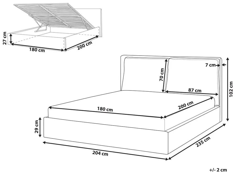 Manželská postel 180 cm Berit (béžová) (s roštem) (s úl. prostorem). 1077895