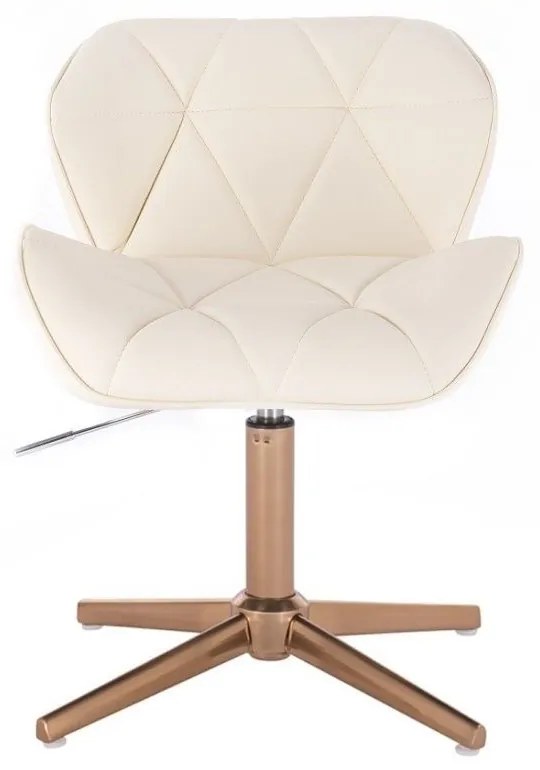 LuxuryForm DESIGN Otočná židle MILANO na zlatém kříži - krémová